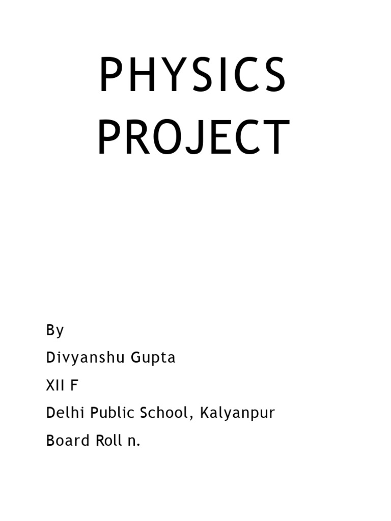 Physics Project On Total Internal Reflection | PDF | Refraction | Reflection (Physics)
