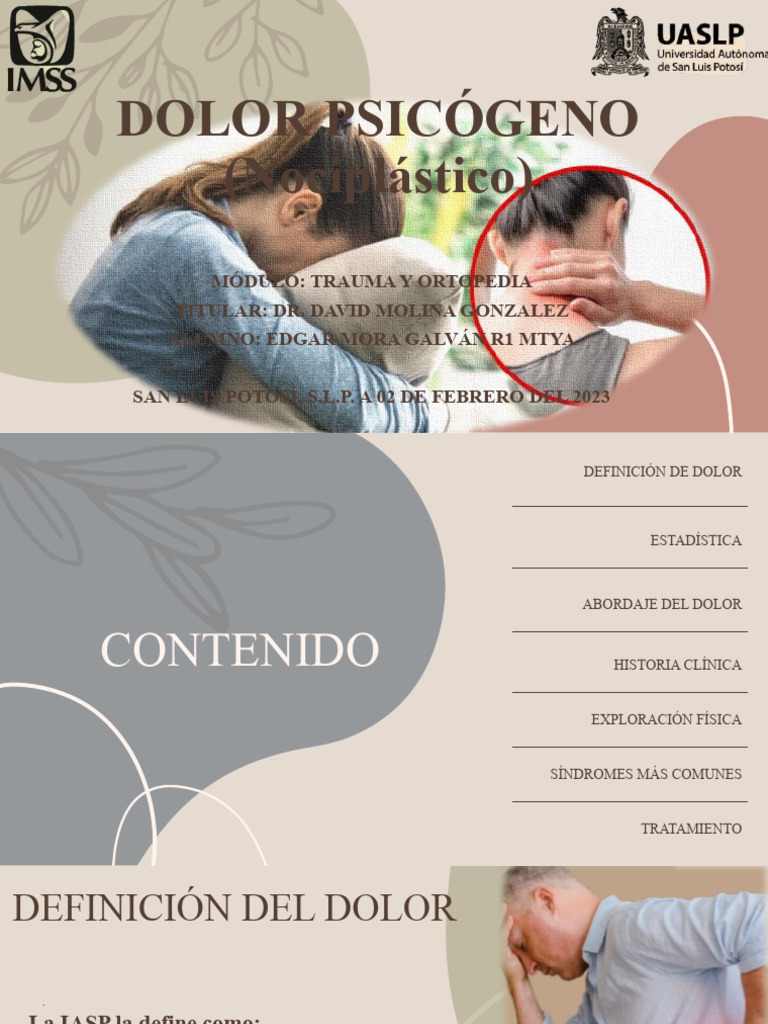 Dolor Psicógeno Tyo 2023 | Descargar gratis PDF | Dolor | Neuropsicología