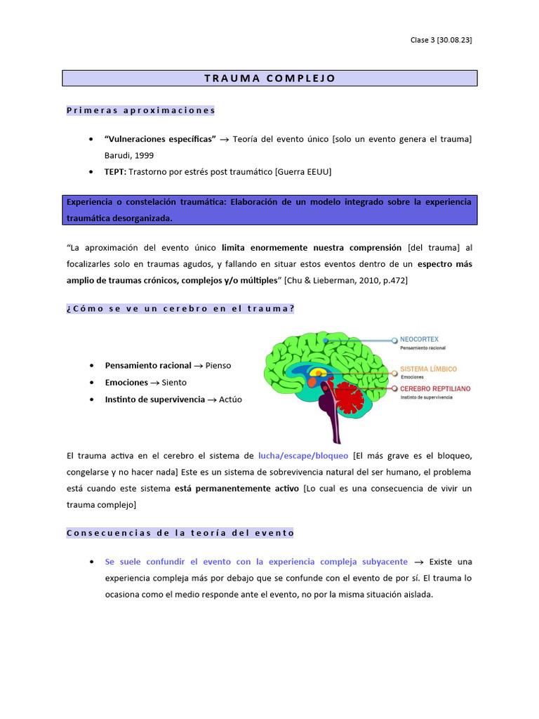 Generación Del Trauma Complejo Pdf Trauma Psicólogico Teoría De Apego