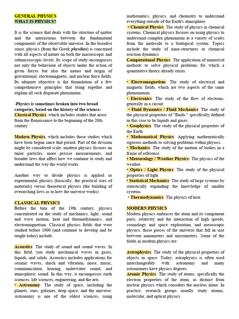 General Physics Reviewer | Download Free PDF | Physics | Euclidean Vector