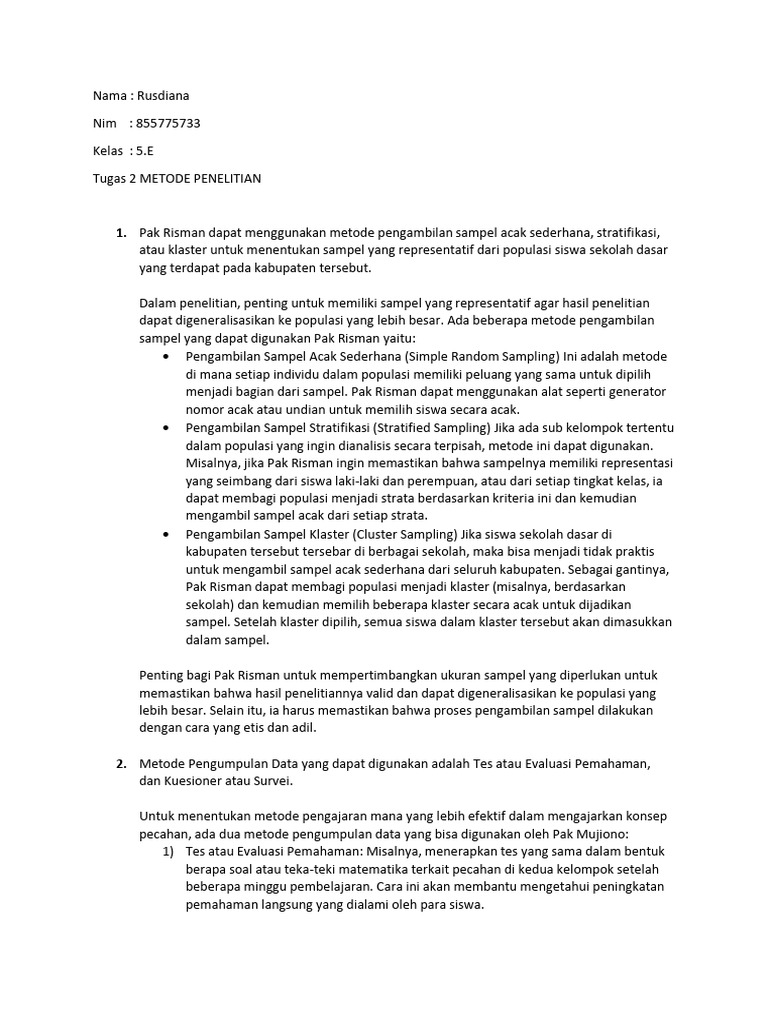 TMK 2 Metode Penelitian | PDF