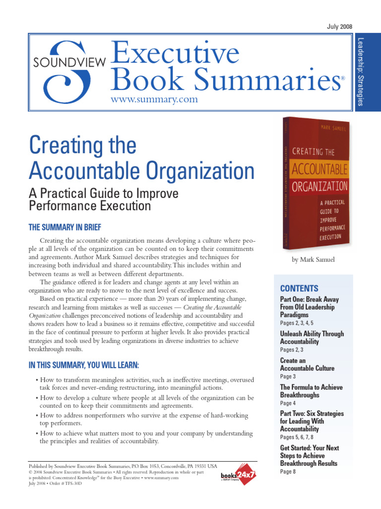 ExecSummaries-Creating The Accountable Organization | PDF ...