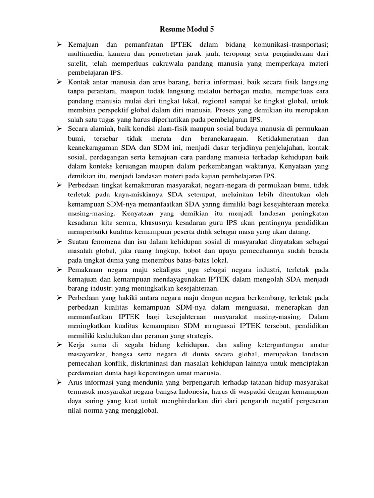 Resume Modul 5 - 6 Perspektif Global | PDF