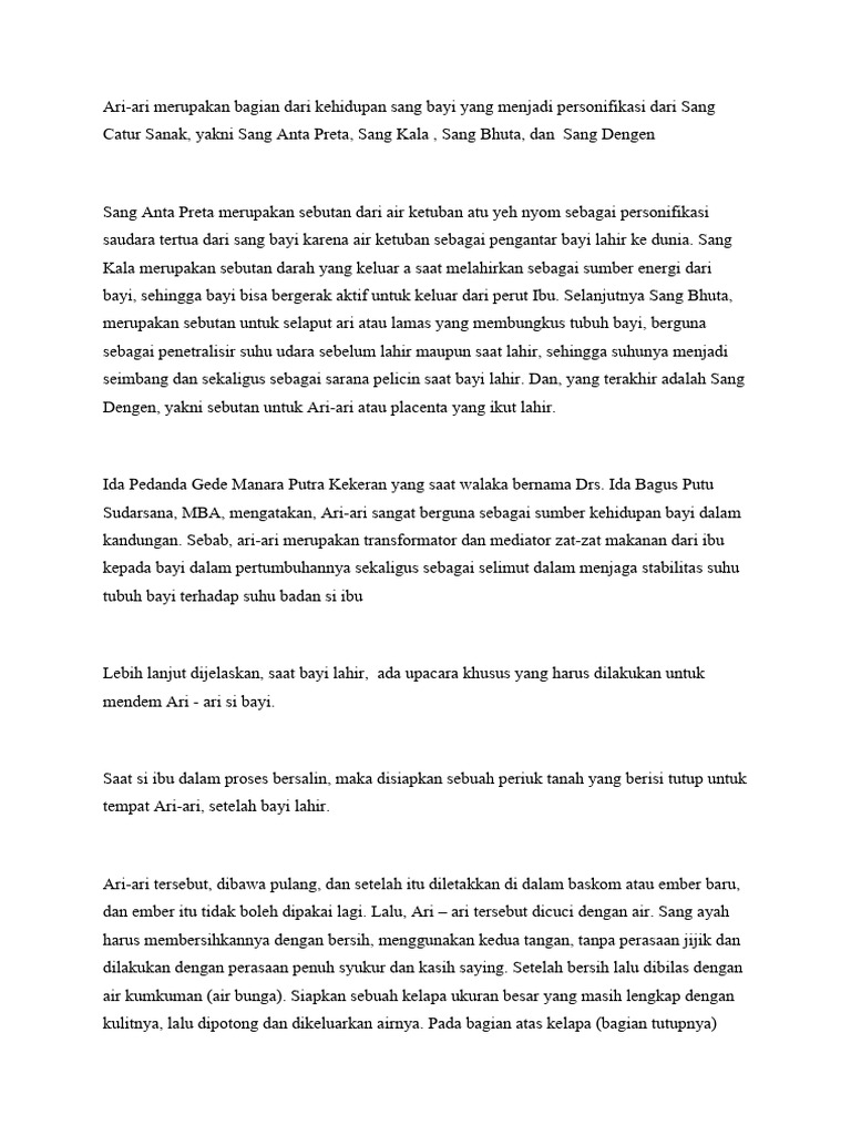 Penanaman Ari Ari | PDF