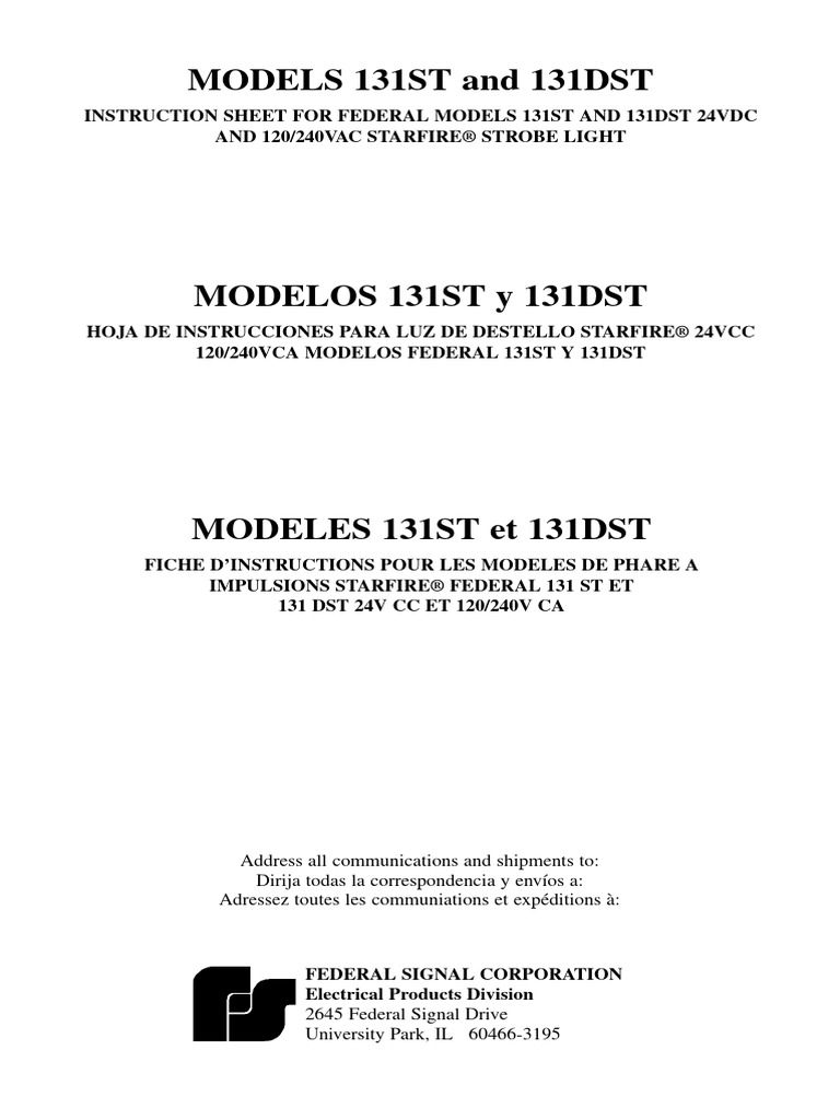 131ST 131DST-instructions | PDF | Fuse (Electrical) | Alternating Current