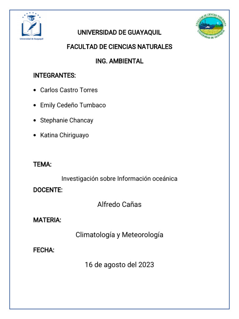 Estructura del Océano, circulación termohalina | PDF