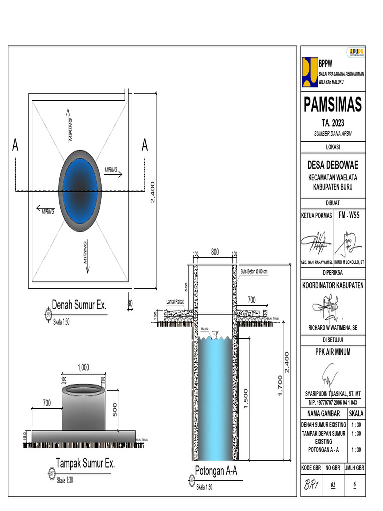 Rehab Sumur Gali Debowae Asbuilt Drawing | PDF