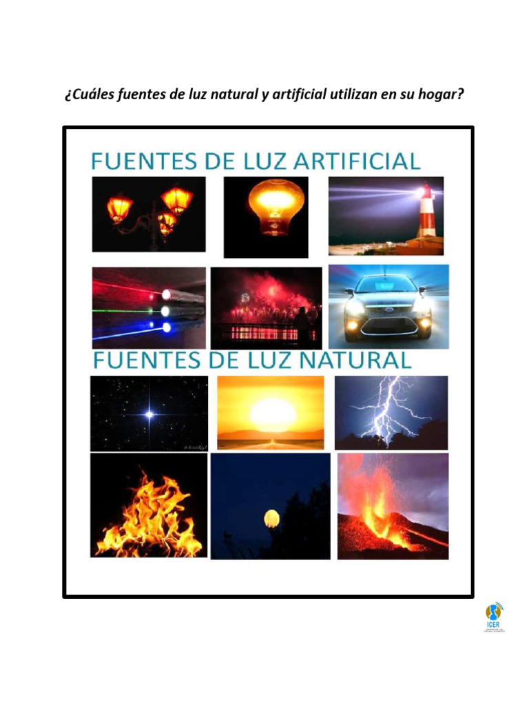 Fuentes de Luz Natural y Artificial en Hogares | PDF