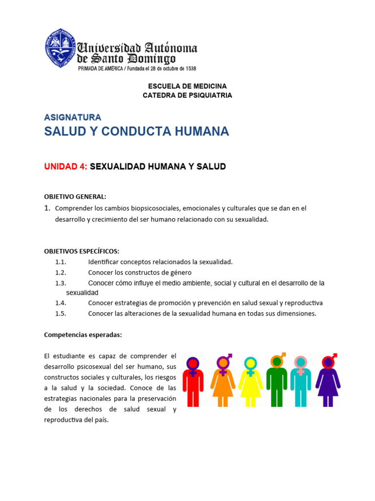 Consigna Unidad 4 Sexualidad Humana Y Salud Pdf La Sexualidad