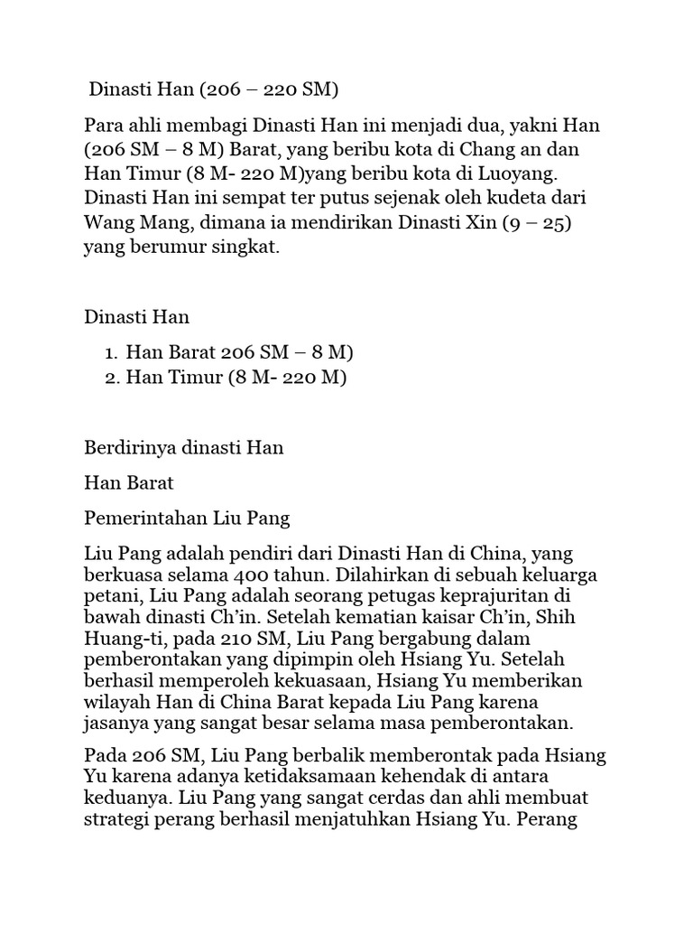 Dinasti Han | PDF