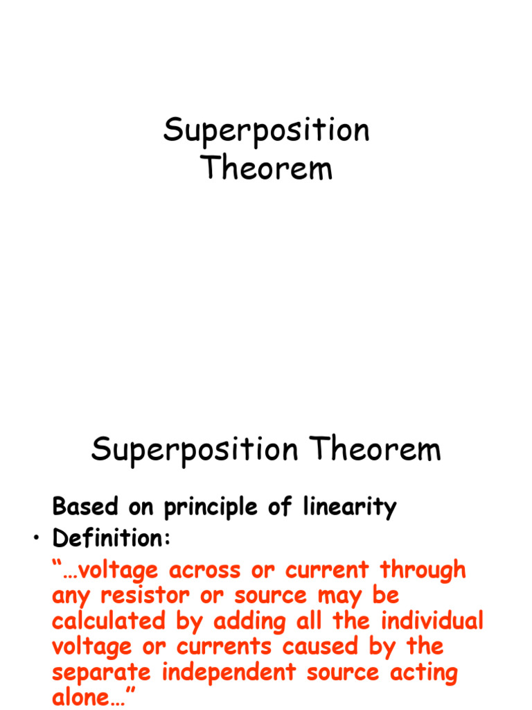 Superposition Theorem | PDF | Linearity | Electrical Network