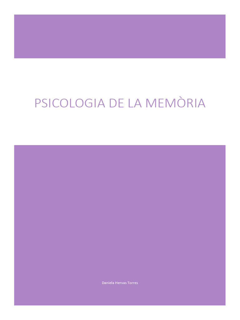 Psicologia De La Memoria Pdf