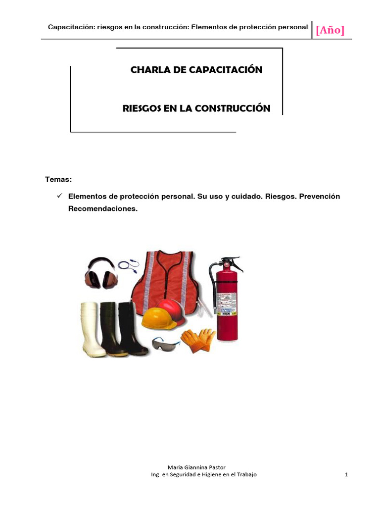 Charla EPP | PDF | Casco | Guante