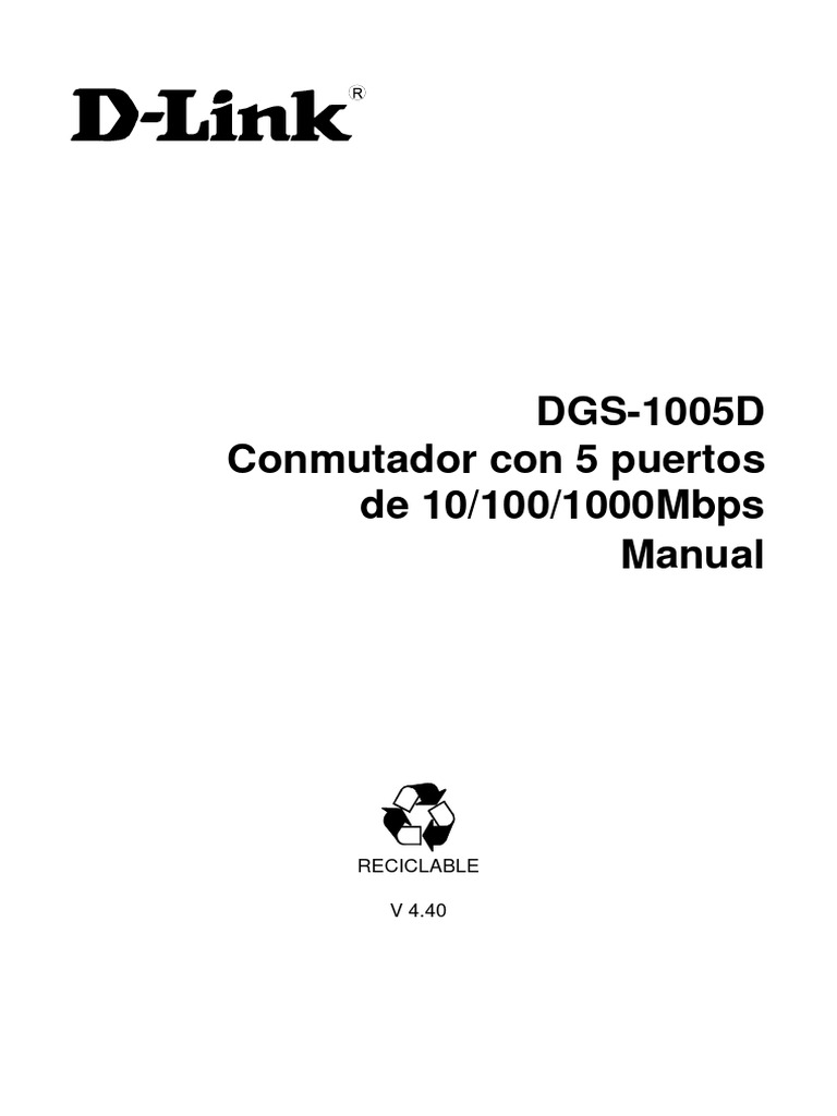 DGS 1005D Manual | PDF | Calidad de servicio | Ethernet