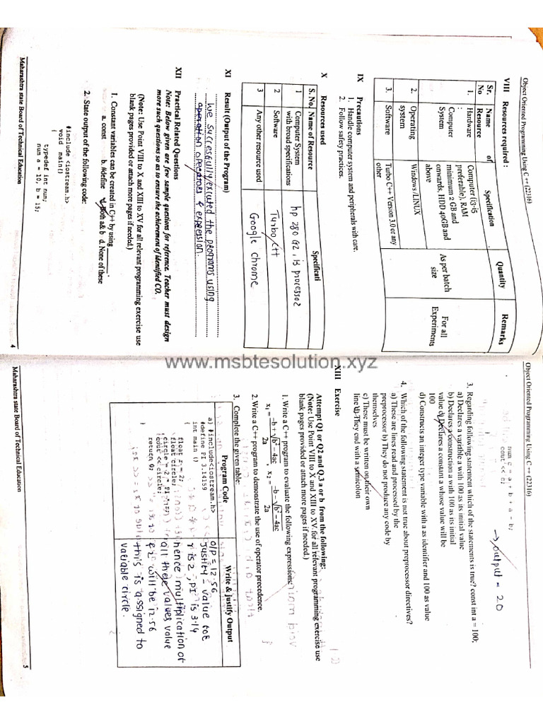 OOP Solved Manual - Watermark | PDF