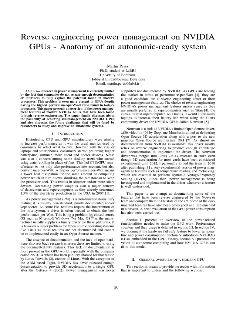 Reverse Engineering Power Management On NVIDIA | PDF | Graphics ...