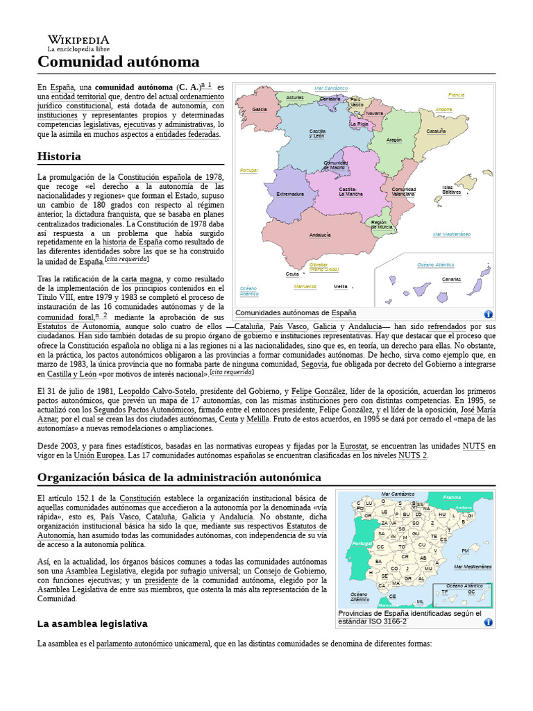 Estructura de las Comunidades Autónomas | PDF | Gobierno | España