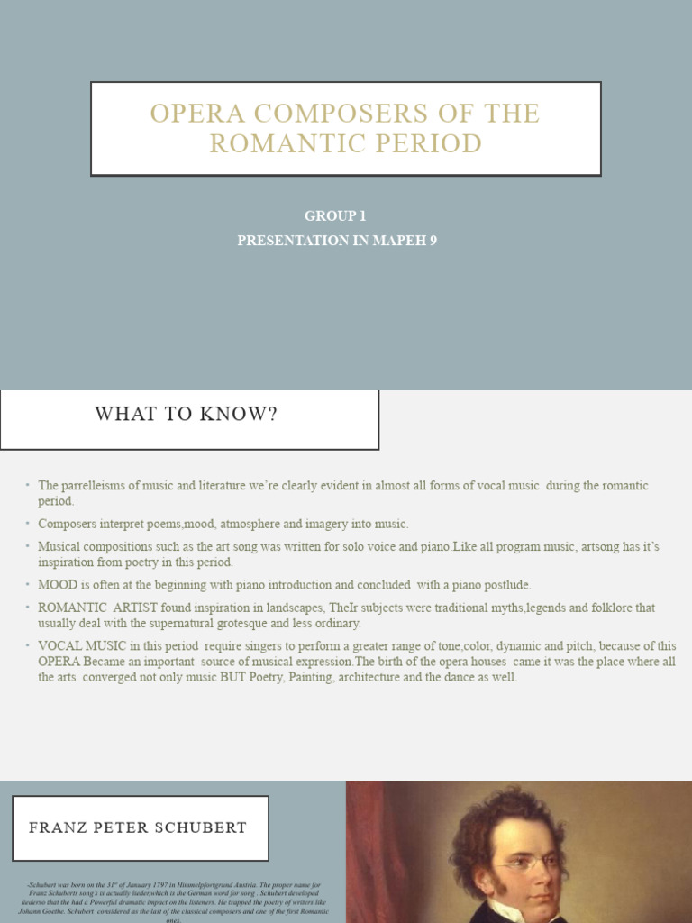 Romantic Opera Composers | PDF