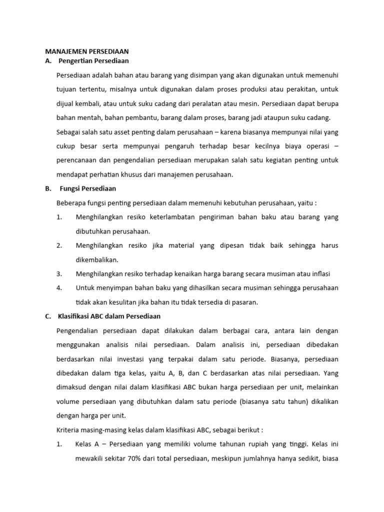 Manajemen Persediaan | PDF