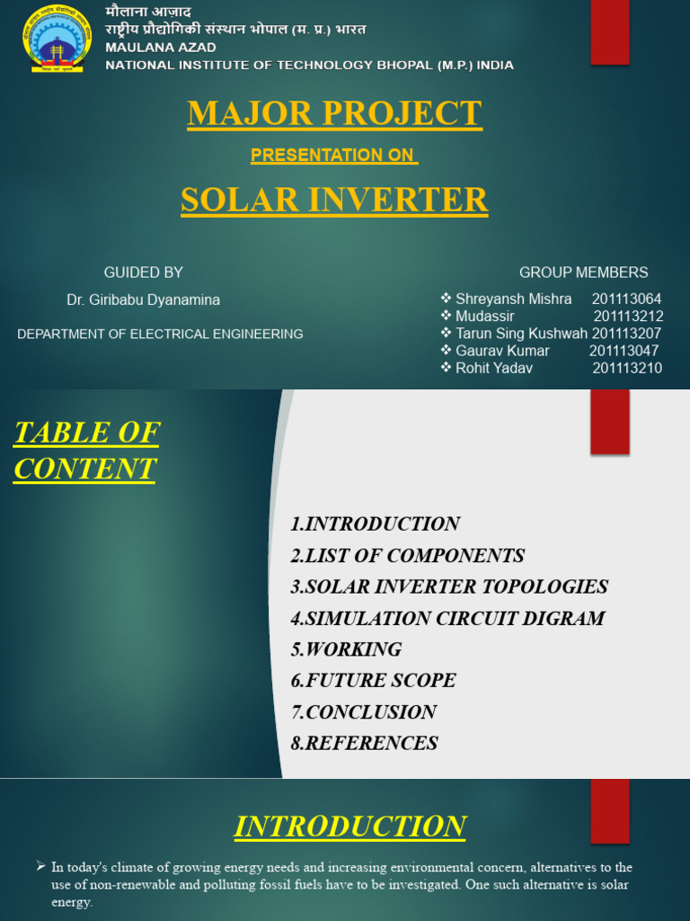 Presentation Major Project FINAL | PDF | Power Inverter | Rectifier