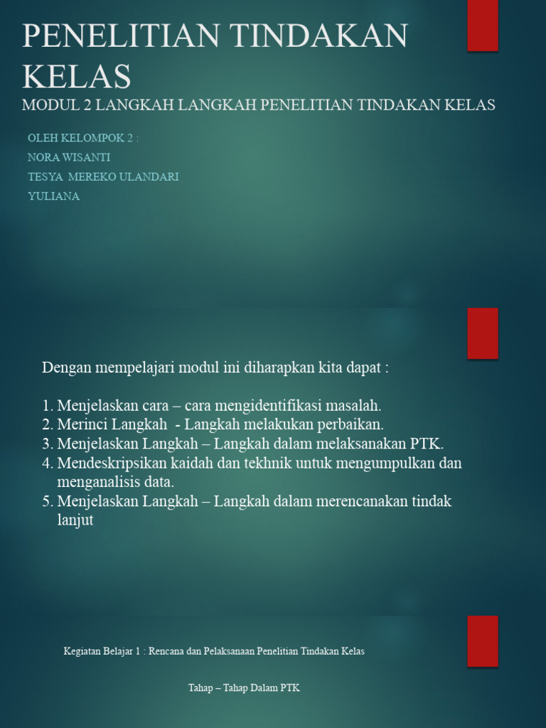 Modul 2 Langkah Langkah Penelitian Tindakan Kelas | PDF