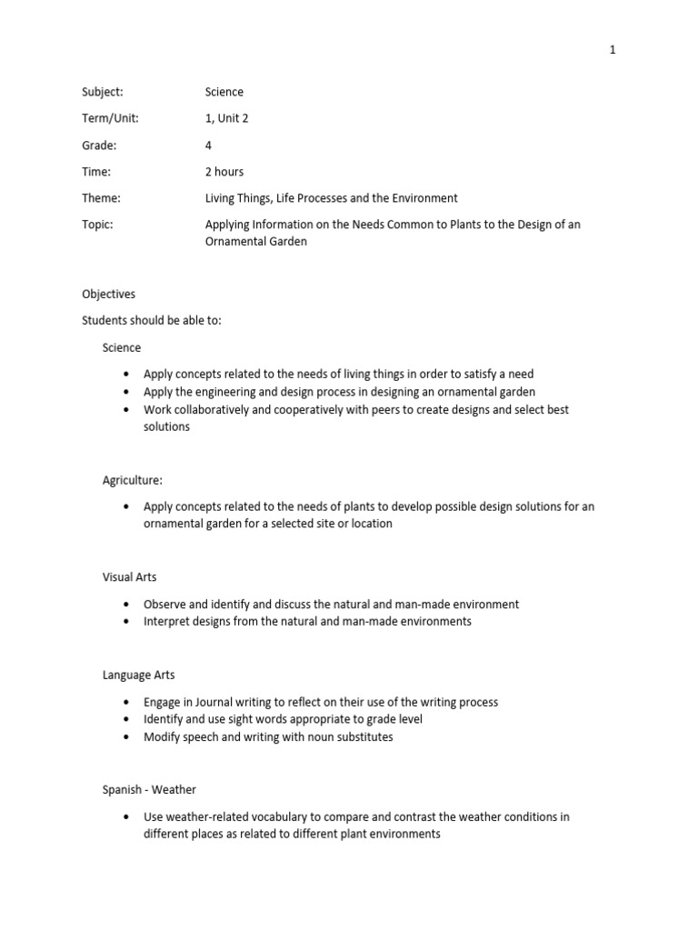 Integrated Science Lesson Final Grade 4 | PDF | Design | Vocabulary