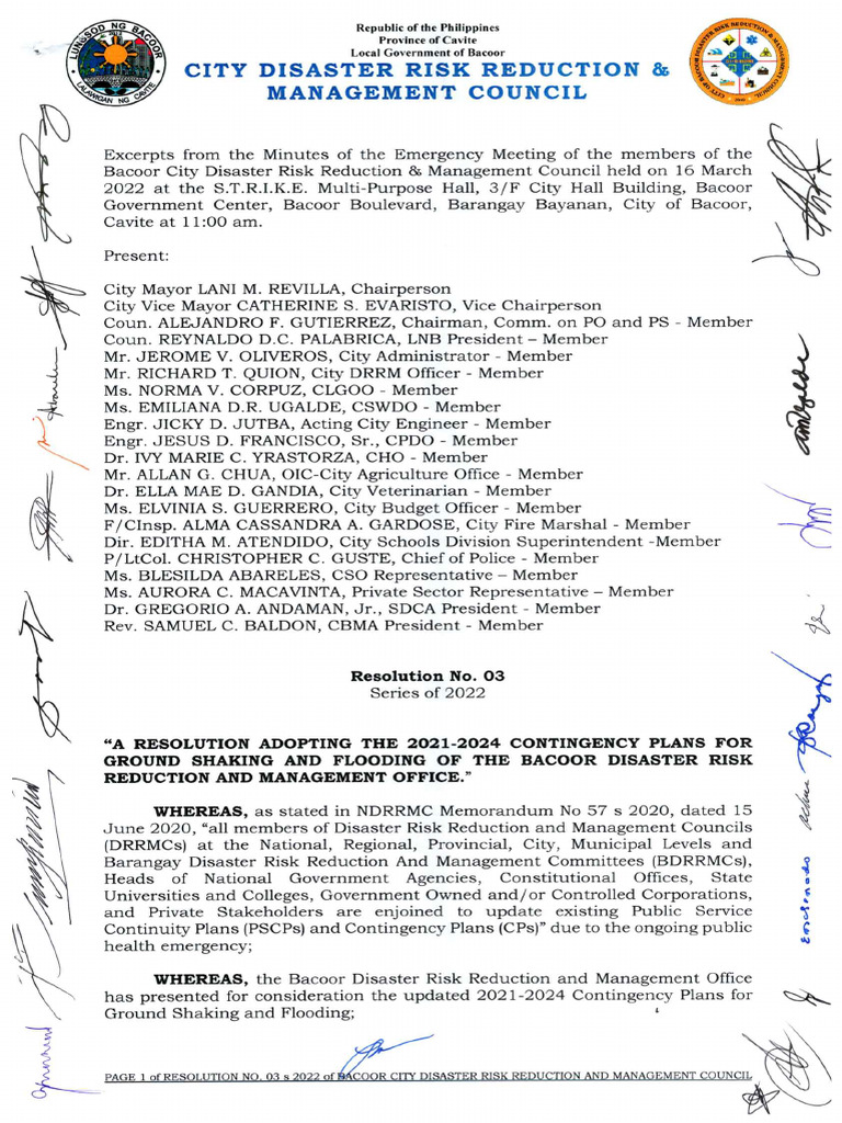 CDRRMC Reso No 03 2022 | PDF
