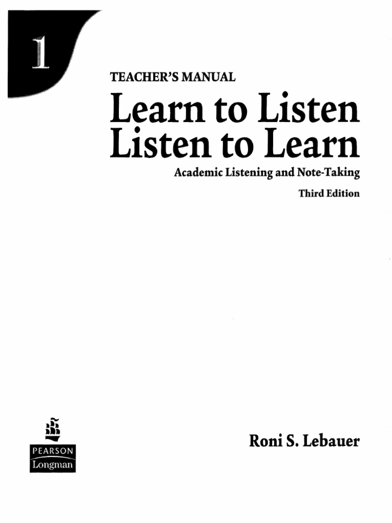 Learn To Listen 1 Teachers Manual | PDF