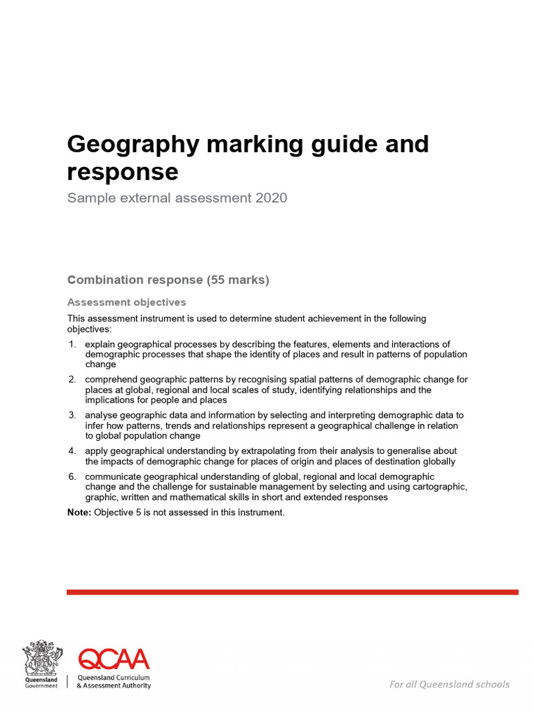 Geography Marking Guide 2020 | PDF | Total Fertility Rate | Geography