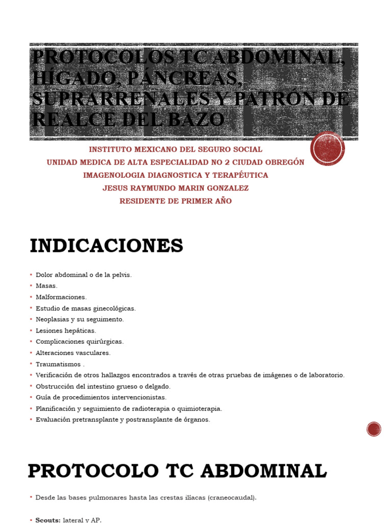 Protocolos TC Abdominal, Hígado, Páncreas | PDF | Hígado | Abdomen