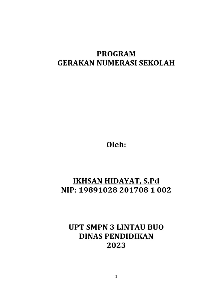 Program Numerasi Oke | PDF