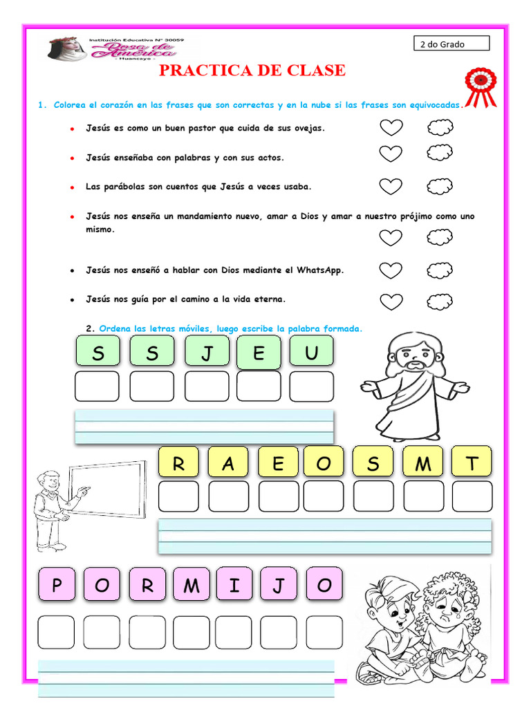 E5 Ficha D5 Religión Jesus Es Mi Maestro | PDF