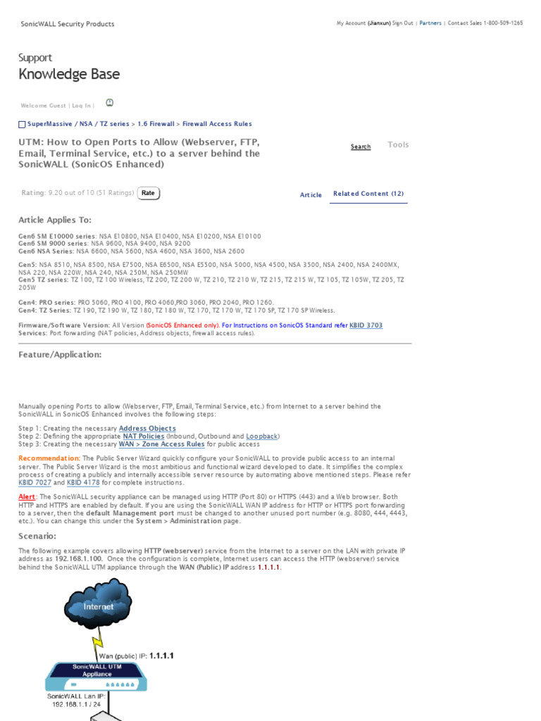 Great Great Soniwall Natting | PDF | Port (Computer Networking ...