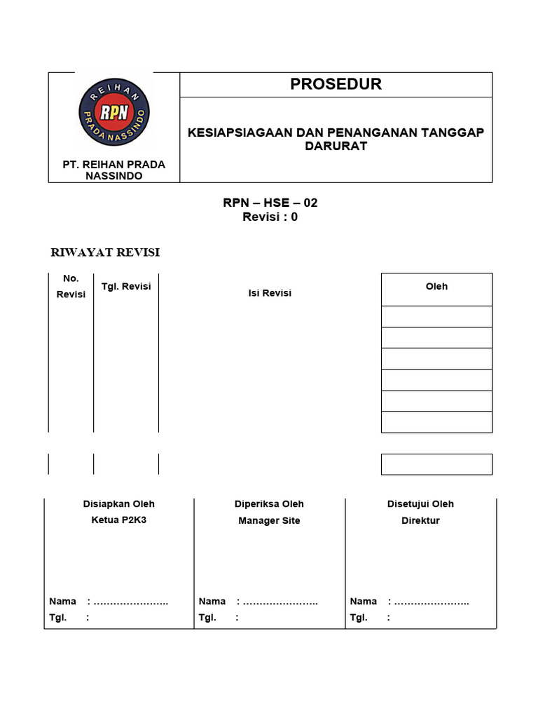 Prosedur Tanggap Darurat | PDF