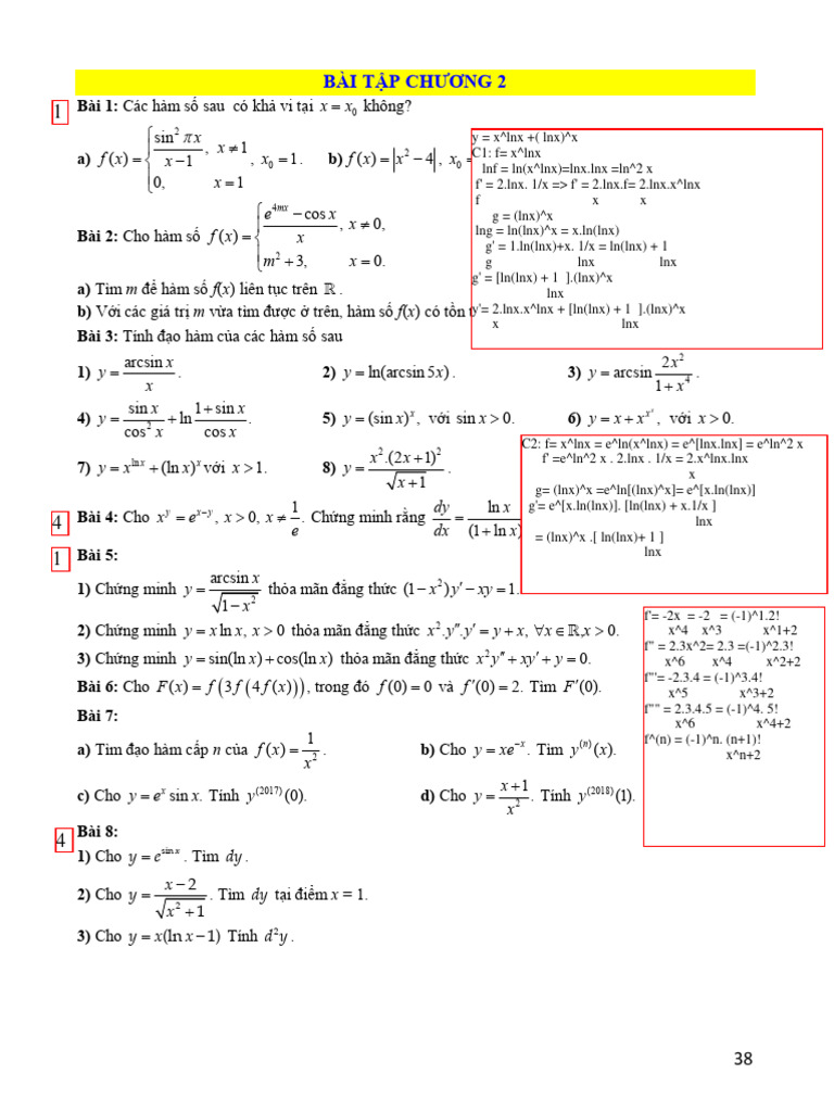 Bai Tap C1 - Chuong 2 - 2021 - SV | PDF