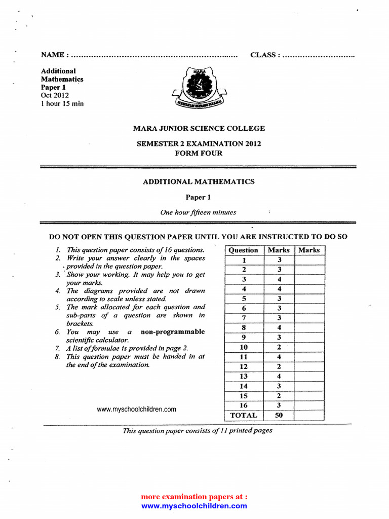 MRSM PAT F4 2012 MT 1,2kz | PDF | Mathematics | Geometry