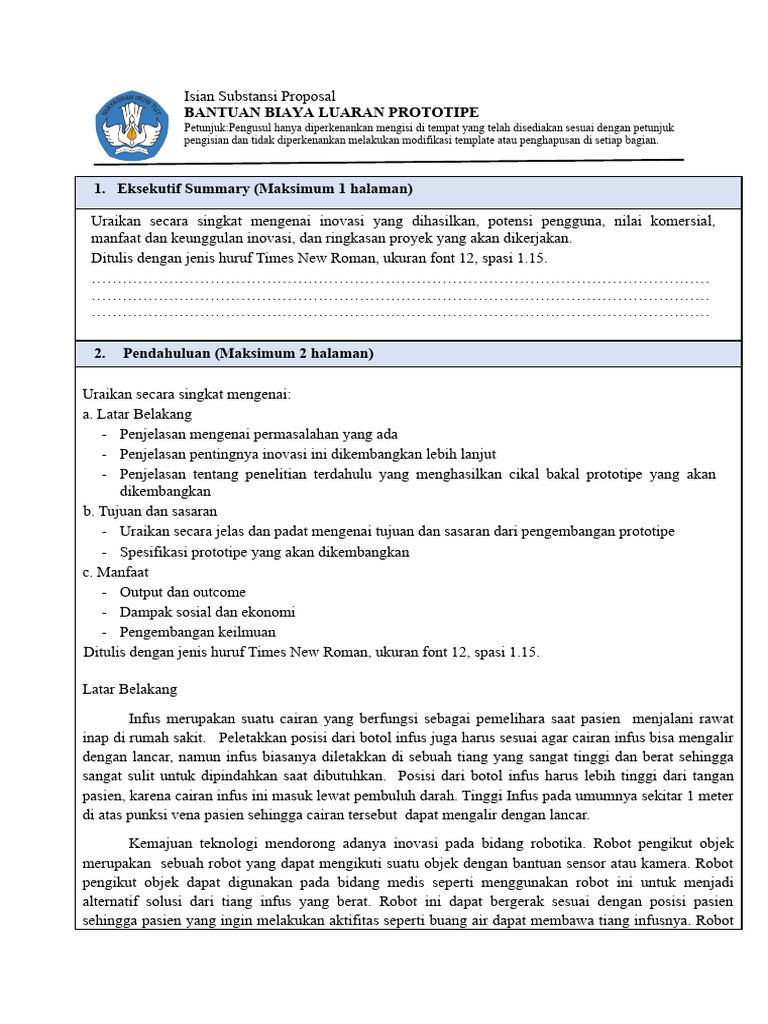 Isian Substansi Proposal Prototipe - Baru | PDF