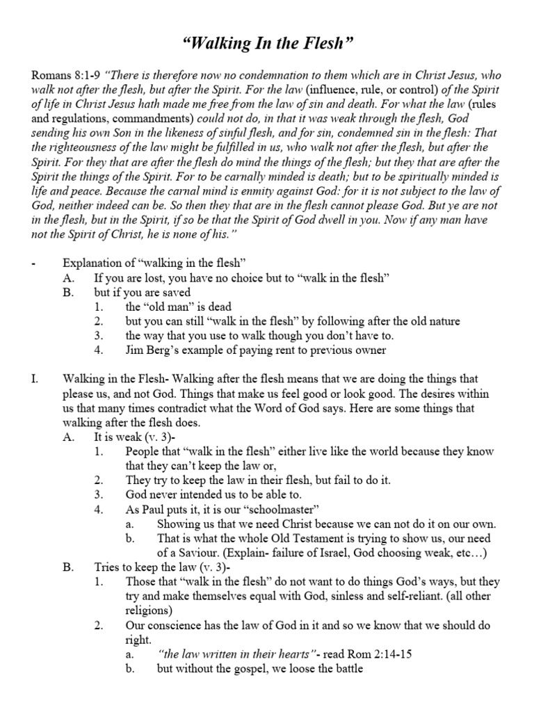 Walking in The Flesh | PDF | Eternal Life (Christianity) | Salvation