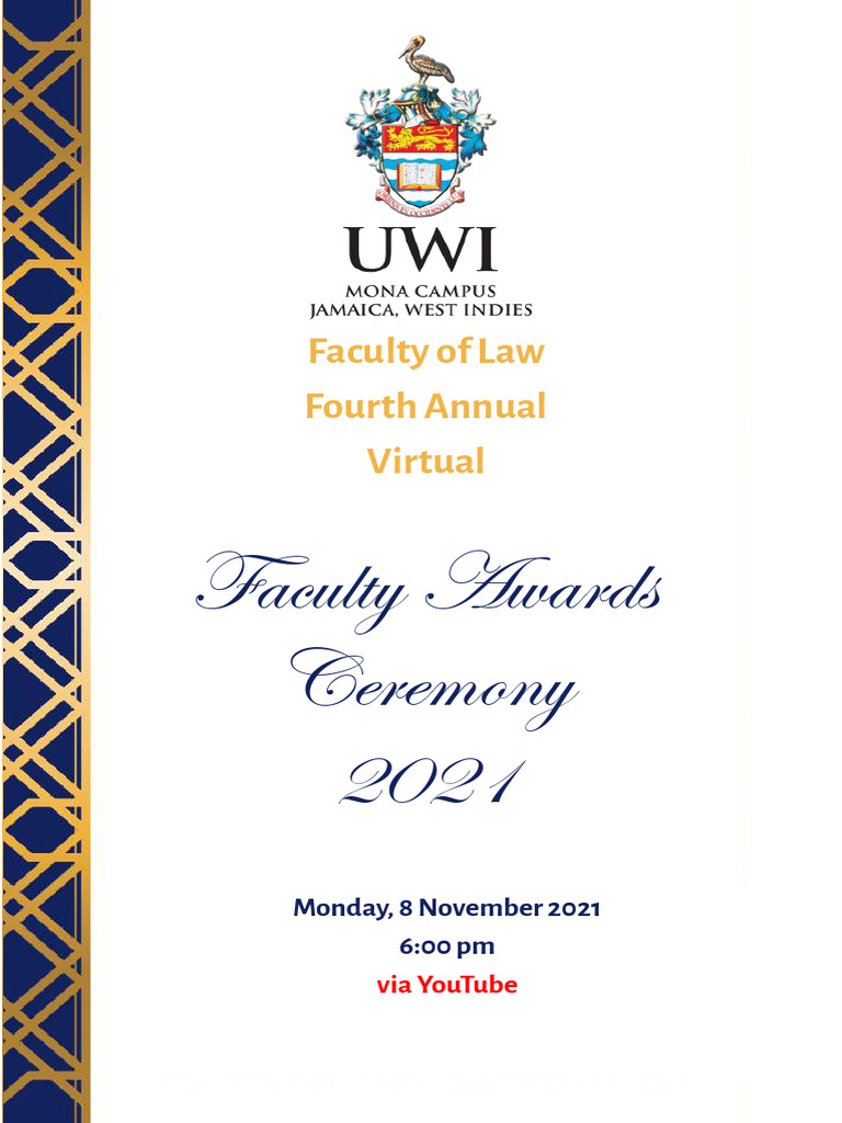 Faculty Awards Programme 2021 Final Pdf Justice Crime Violence