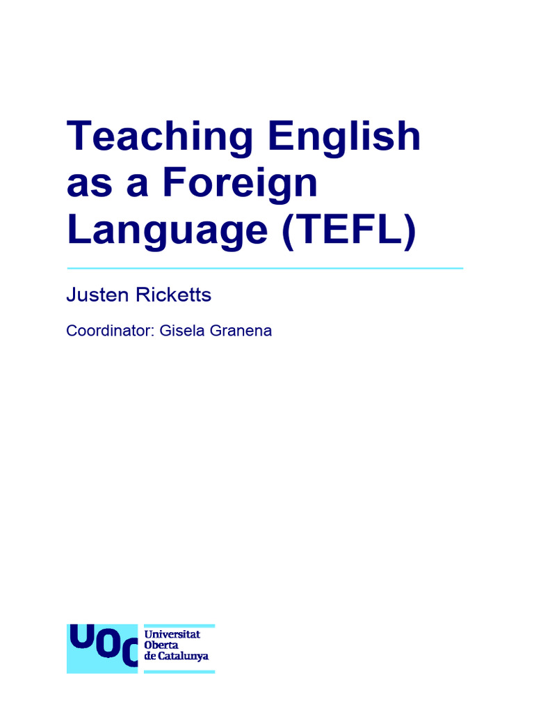 Teaching English As A Foreign Language TEFL | PDF | Second Language Acquisition | Language ...