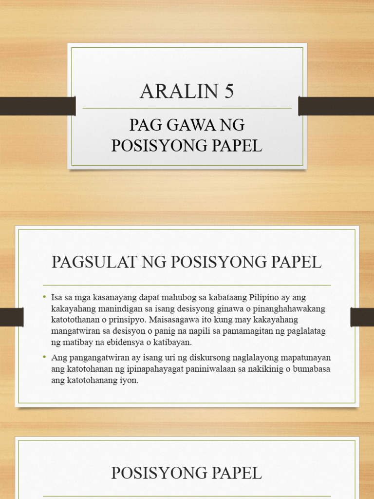 Pagsulat NG Posisyong Papel | PDF