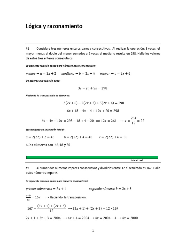 ACTIVIDAD 1 Lógica y Razonamiento - 042835 | PDF | Entero | Números