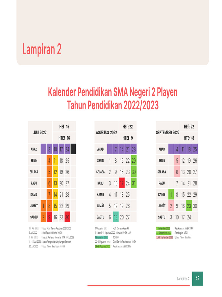 Contoh Kalender Akademik | PDF