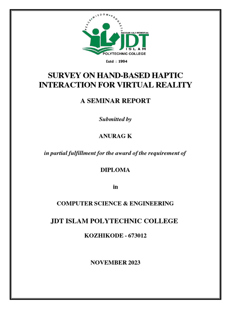 Anurag K | PDF | Virtual Reality | User Interface