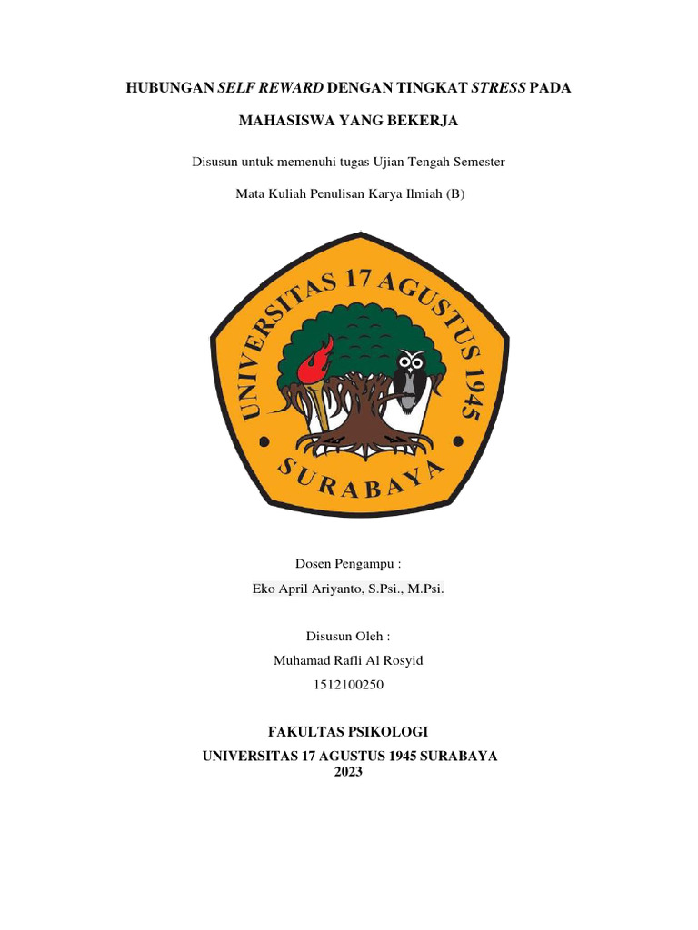 Hubungan Self Reward Dengan Tingkat Stress Pada Mahasiswa Yang Bekerja | PDF | Karier & Perkembangan