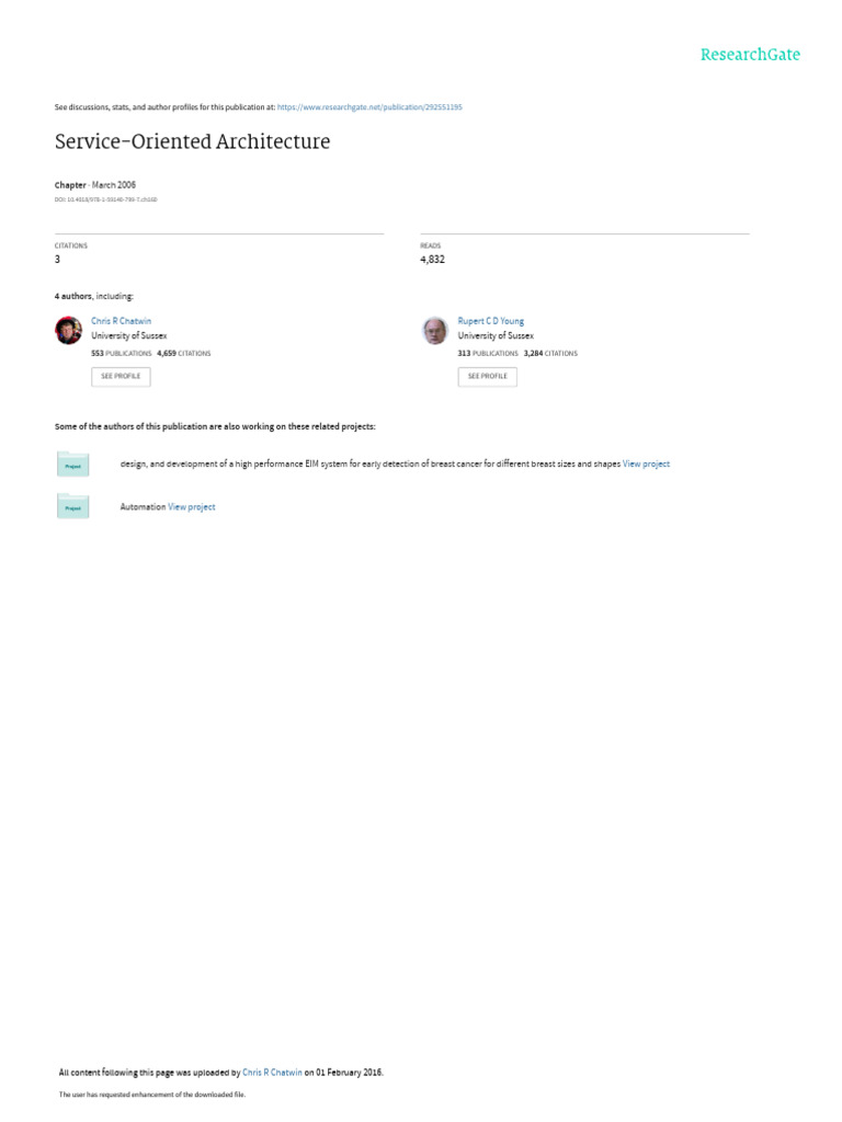 Service-Oriented Architecture: March 2006 | PDF | Web Service | Soap