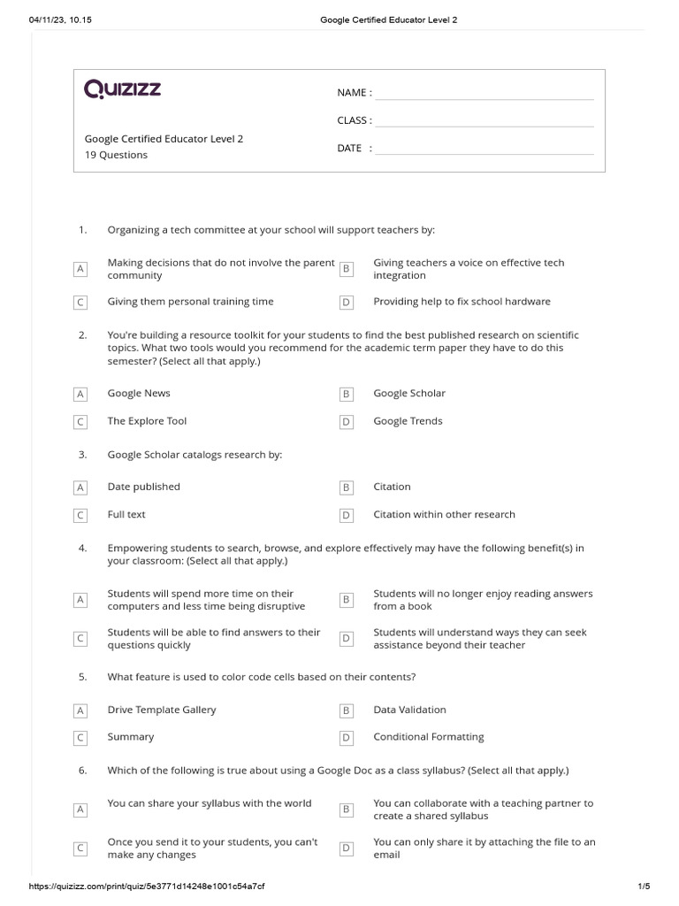 Google Certified Educator Level 2 Exam Guide | PDF | Teachers | Cyberspace