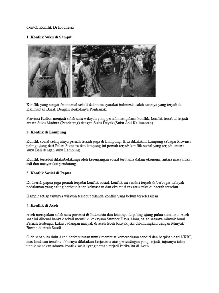 Contoh Konflik Di Indonesia | PDF