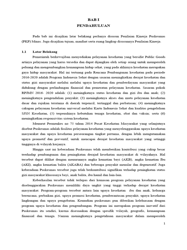 Bab 1-9 Laporan Penilaian Kinerja Baru PKP | PDF