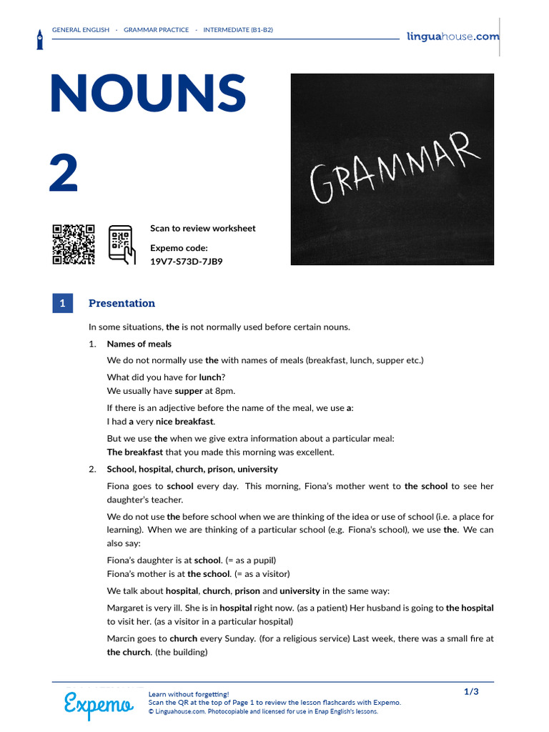 Nouns 2 British English Student | PDF | Meal | Lunch